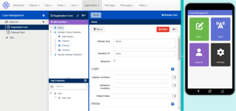 CommCare’s two main components are CommCareHQ (Web) and CommCare Mobile