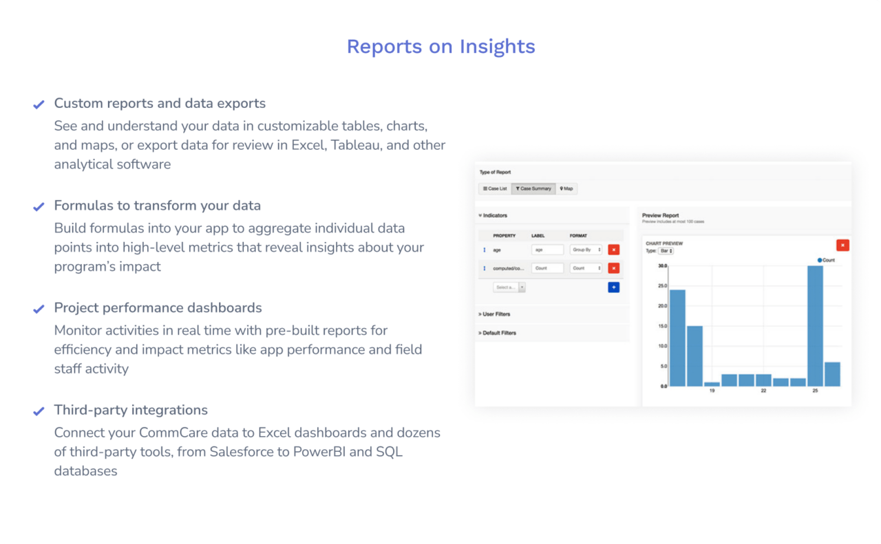 CommCare is designed to address the unique needs of various sectors ...