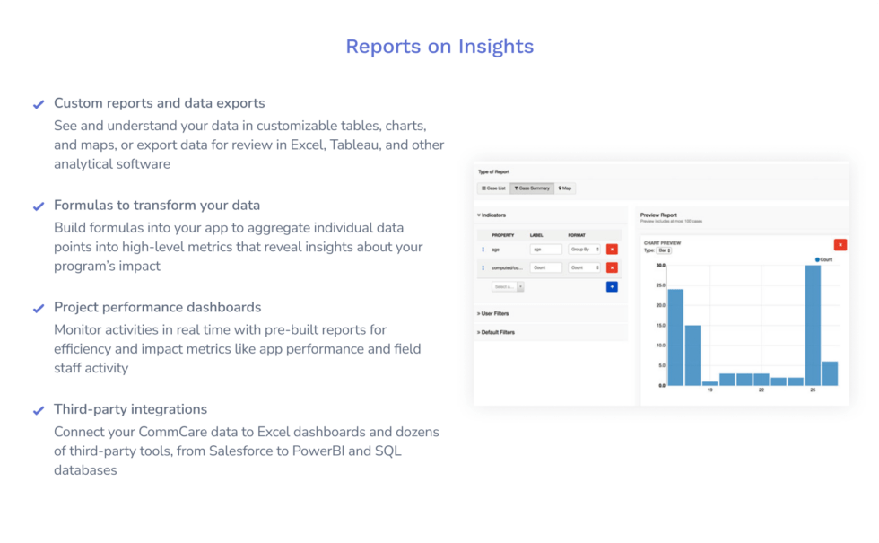 CommCare is designed to address the unique needs of various sectors ...